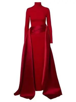 Solace London Olivia Satin-trimmed Gown - Red