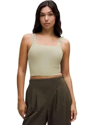 Lululemon Ruched-strap Cropped Keyhole Tank Top - Raw Linen