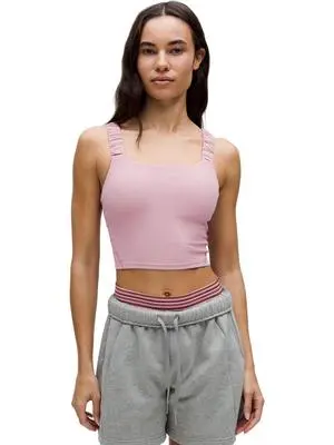 Lululemon Ruched-strap Cropped Keyhole Tank Top - Rose Blush