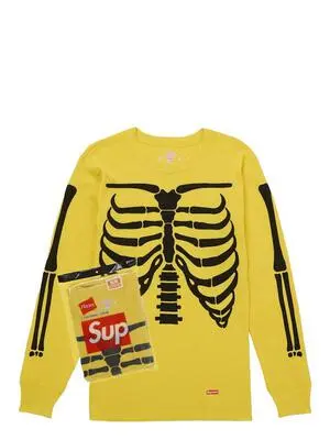 Supreme Hanes Bones Thermal Crew Fw25 - Yellow