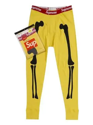 Supreme Hanes Bones Thermal Pant - Yellow
