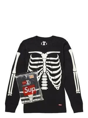 Supreme Hanes Bones Thermal Crew Fw25 - Black