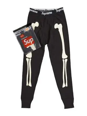Supreme Hanes Bones Thermal Pant - Black