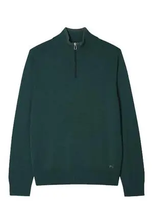 Paul Smith Merino Wool Half Zip Sweater - Green