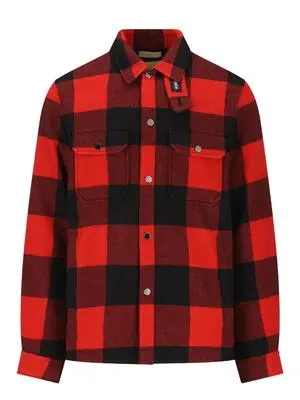 Woolrich Plaid Wool Shirt Jacket - Red