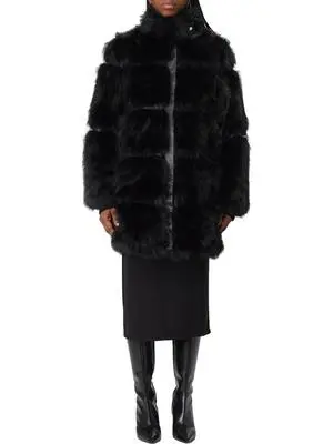 Patrizia Pepe Fur Coat - Black