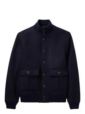 VALSTAR Virgin Wool Bomber Jacket - Blue