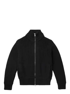 VALSTAR Camionaire Wool Zip-up Sweater - Black