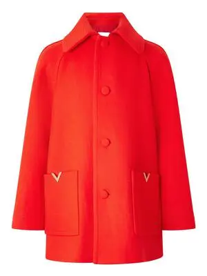 Valentino Garavani Embellished Wool Coat - Red
