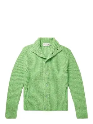 GOD'S TRUE CASHMERE Ribbed Cashmere Cardigan - Green