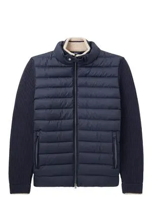 Herno Slim-fit Wool And Quilted Shell Down Jacket - Blue