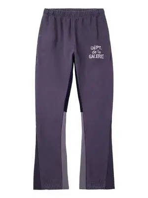 GALLERY DEPT. Flared Panelled Logo-print Cotton-jersey Sweatpants - Blue