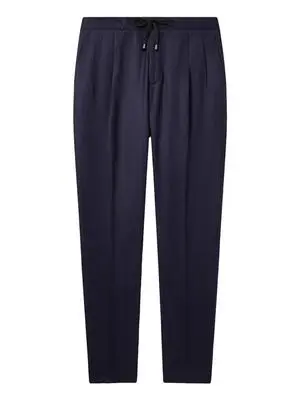 DE PETRILLO Straight-Leg Wool-Blend Drawstring Trousers