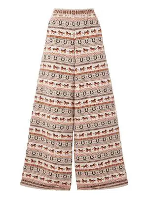 Stella McCartney Wool Wide-leg Pants - Brown