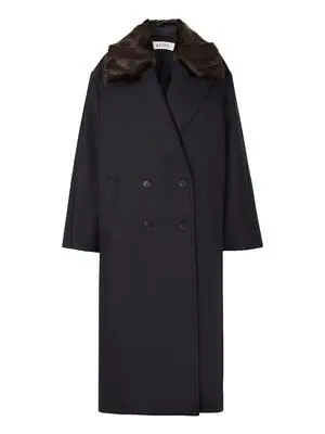 RÓHE Ezra Double-breasted Wool-blend Coat - Blue