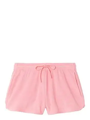 Hunza G Embroidered Cotton-terry Shorts - Pink