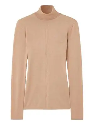 Gabriela Hearst Steinem Cashmere And Silk-blend Turtleneck Sweater - Brown