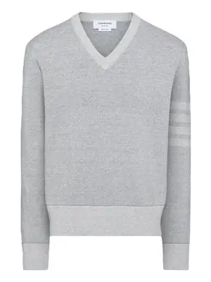 Thom Browne Relaxed Fit V-neck Pullover - Grey