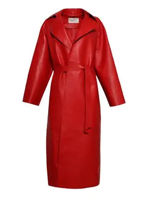Magda Butrym Leather Coat - Red