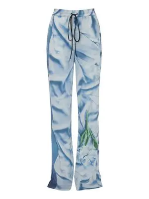 Victoria Beckham Pleated Pajama Trousers - Blue