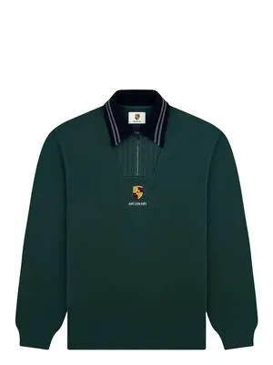 Aimé Leon Dore X Porsche Jacquard Collar Quarter Zip Pullover - Green