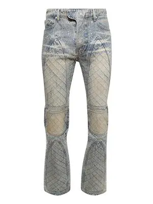WHO DECIDES WAR BY EV BRAVADO Studded Moto Denim - Blue