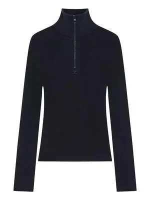 COURREGES Zipped Mockneck Sweater