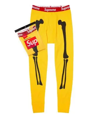 Supreme X Hanes Bones Thermal Pant - Yellow
