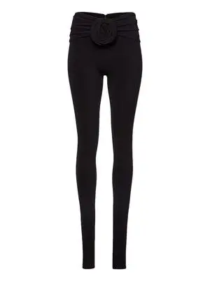 Magda Butrym Leggings W/ Flower Embellished - Black