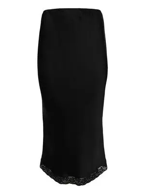 Victoria Beckham Lace Trim Slip Skirt - Black
