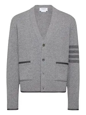 Thom Browne Milano Stitch V-neck Cardigan - Grey
