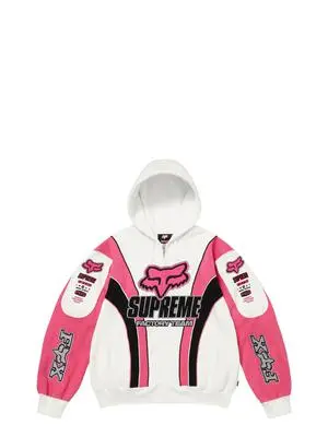 Supreme X Fox Racing Zip Up Hooded Sweatshirt - White