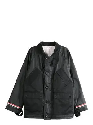 Thom Browne Cropped Shawl Collar Field Jacket - Black