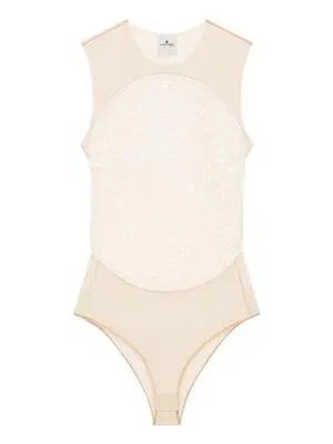 COURREGES Illusion Circle Lace Bodysuit - White