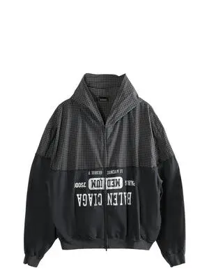 Balenciaga Patched Hooded Shirt - Black