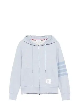 Thom Browne Loopback Zip Up Hoodie - Blue