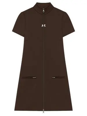 COURREGES Interlock Tracksuit Mini Dress - Brown