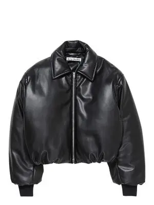 Acne Studios Faux Leather Bomber Jacket - Black