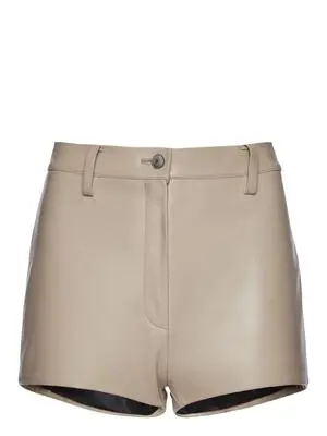 Magda Butrym Leather Shorts - Tan