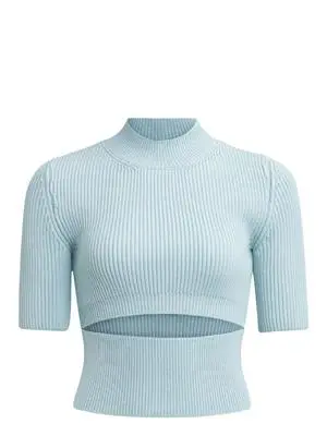 Alaïa Slit Crop Top - Green