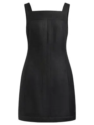 12 STOREEZ Square-neck Linen Mini Dress - Black