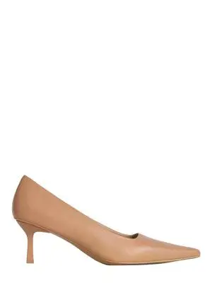 12 STOREEZ 60mm Leather Heeled Pumps - Neutrals