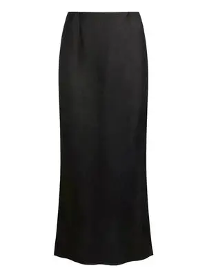 12 STOREEZ Linen Maxi Skirt - Black