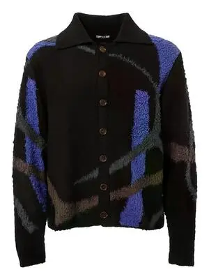KHOKI Patterned Buttoned Cardigan - Black
