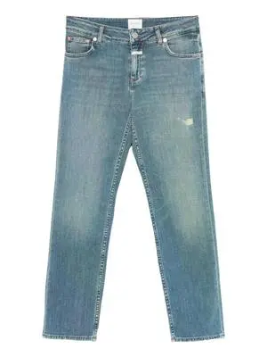 Closed Distressed Straight Leg Jeans - Blue