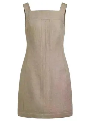 12 STOREEZ Linen Mini Dress - Neutrals