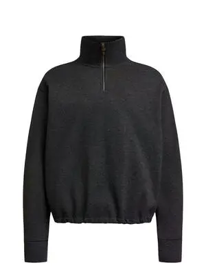 12 STOREEZ Zip-up High Neck Sweatshirt - Grey