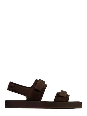 12 STOREEZ Suede Sandals - Brown