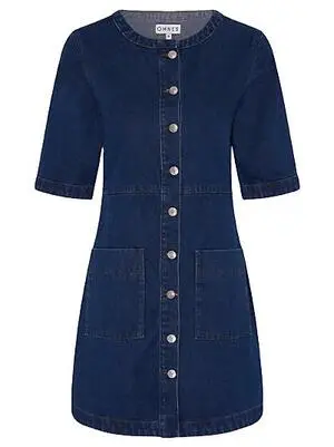OMNES Adia Button-Down Denim Mini Dress