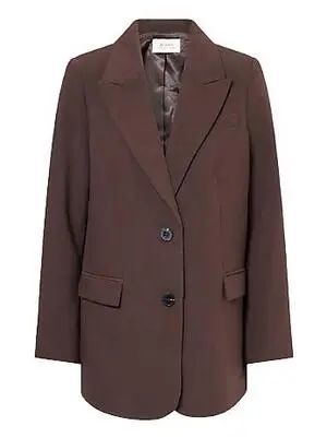 Dissh Elle Peak-lapels Stretch-woven Blazer - Dark Chocolate